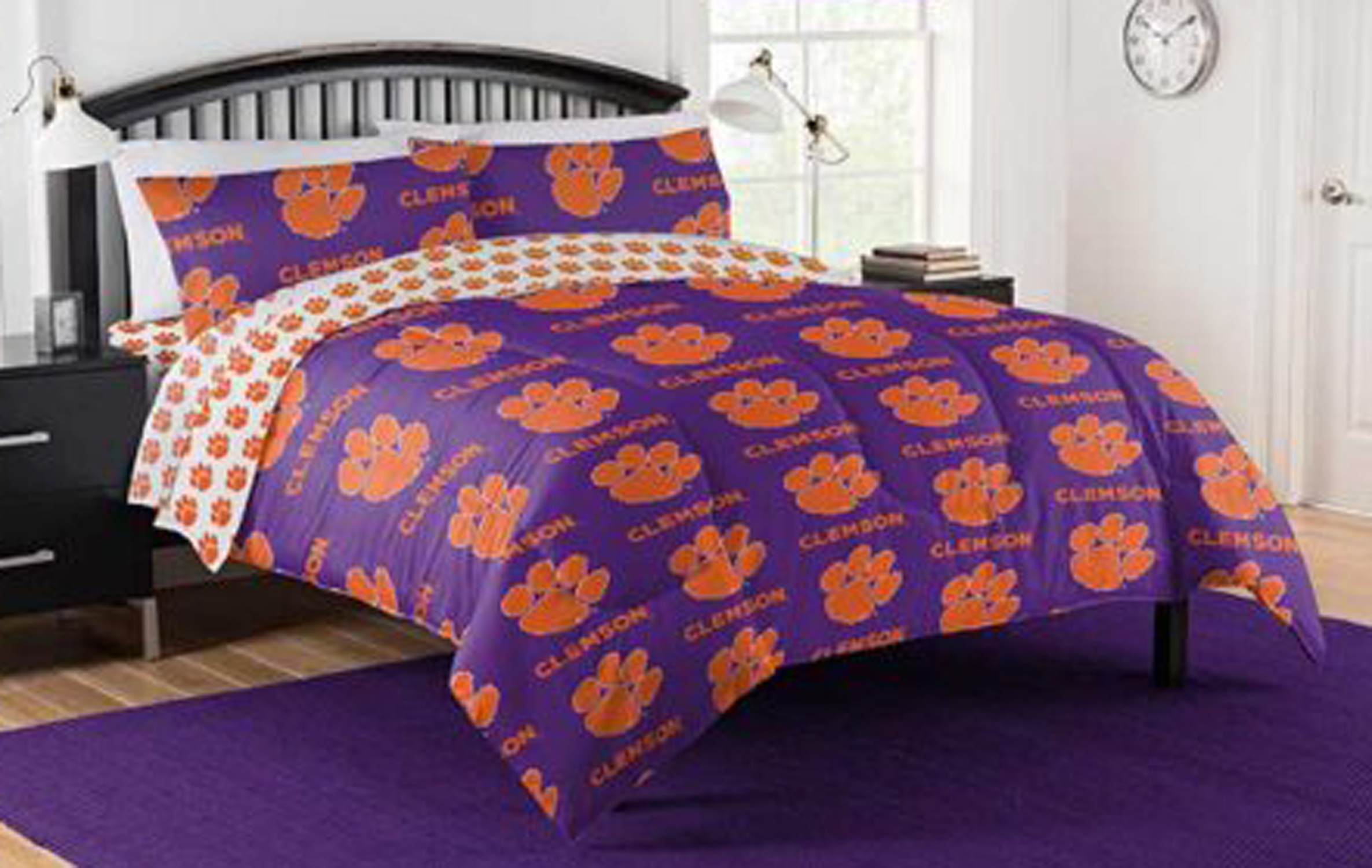 E203748 Northwest NCAA Clemson Tigers Rotary Full Bed In a Bag Set