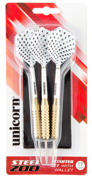 Unicorn D71810 Checkered Steel 200 Tip Darts (1 Package 3 Darts ...