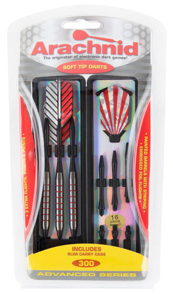 Arachnid SFA300 Striped Soft Tip Darts with Case (1 Package 3 Darts ...