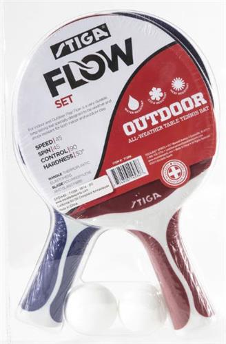 Stiga T1286 Flow 2 Player Weatherproof Table Tennis Racket Set ...