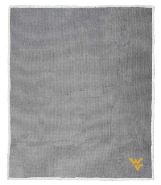 Northwest NCAA West Virginia Mountaineers Subtle Waffle Sherpa Throw ...