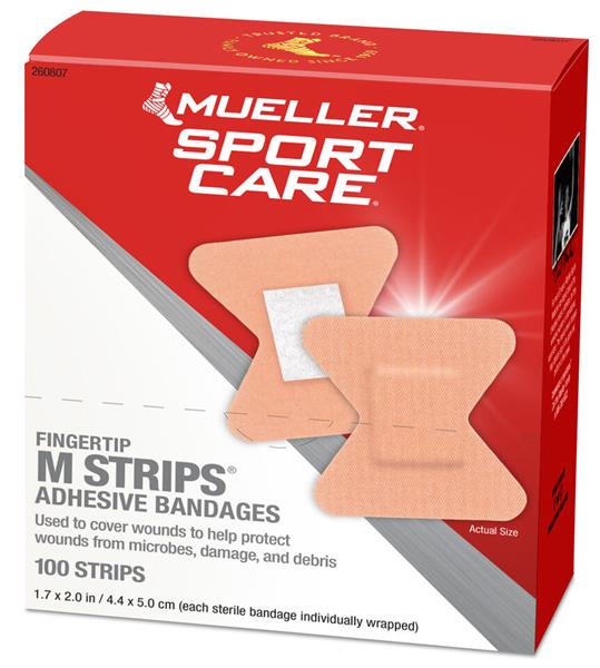 Mueller MStrips Fingertip Adhesive Bandages 100 Strips Per Box - Soccer ...