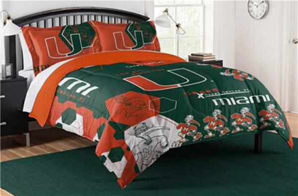 Northwest NCAA Miami Hurricanes "Hexagon" Full/Queen Comforter/Sham Set ...
