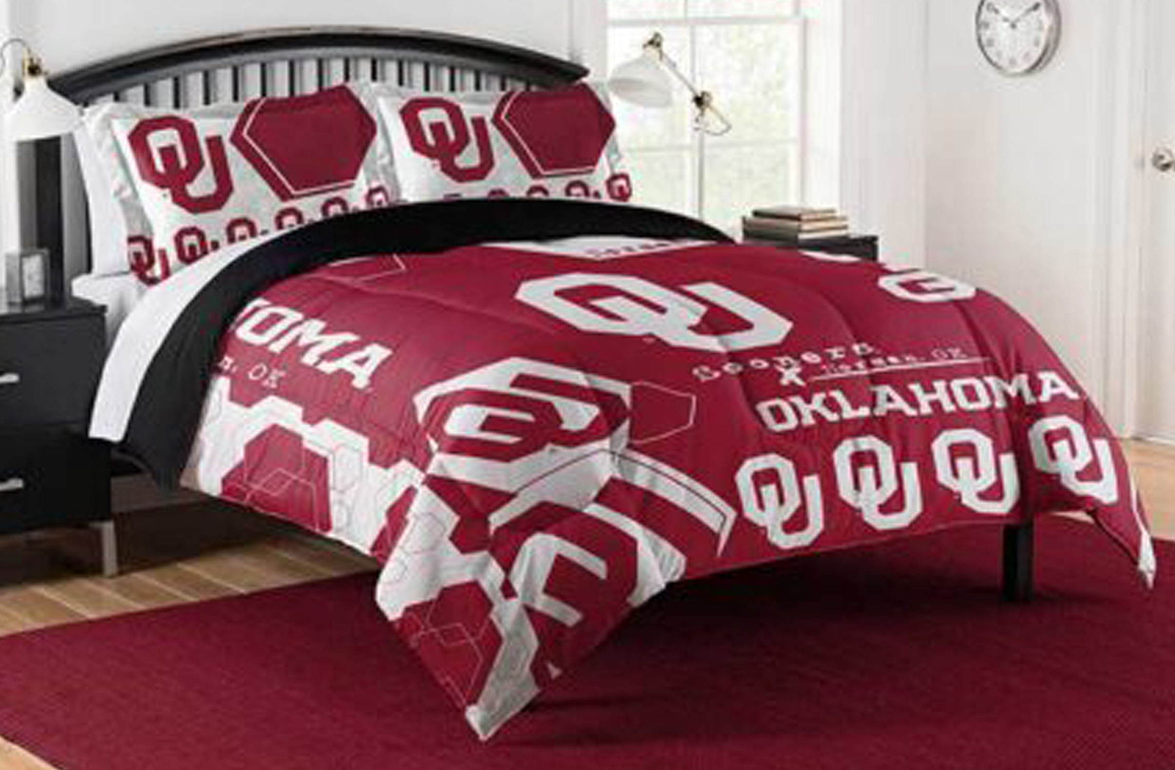 E204449 Northwest NCAA Oklahoma Sooners "Hexagon" Full/Queen Comforter ...