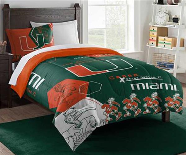 Northwest NCAA Miami Hurricanes "Hexagon" Twin Comforter/Sham Set - Fan ...