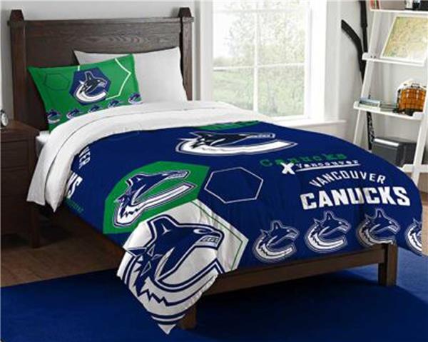 Northwest NHL Vancouver Canucks "Hexagon" Twin Comforter/Sham Set - Fan ...