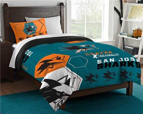 Northwest NHL San Jose Sharks "Hexagon" Twin Comforter/Sham Set - Fan Gear