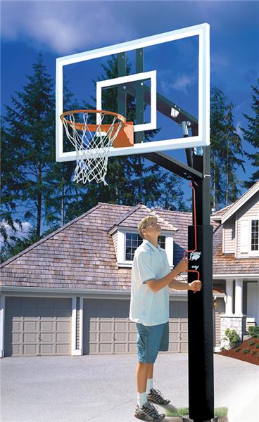 Bison Lottery Pick Clear Glass ZipCrank 4" Adjustable Basketball System ...