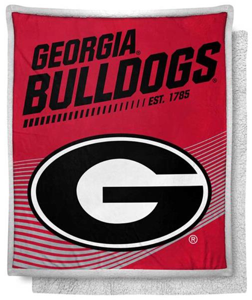 Northwest NCAA Georgia Bulldogs New School Mink Sherpa Throw - Fan Gear