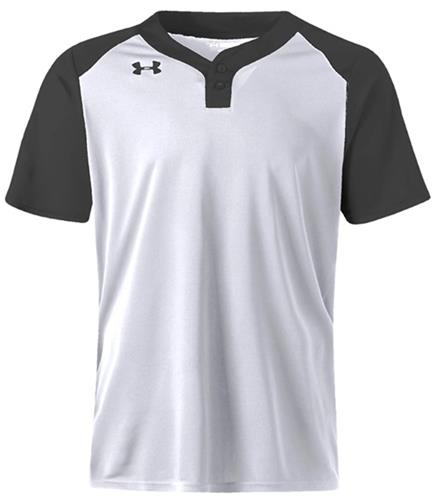 Under Armour Baseball Jersey, Adult 2-Button (Black,Gold,Purple)