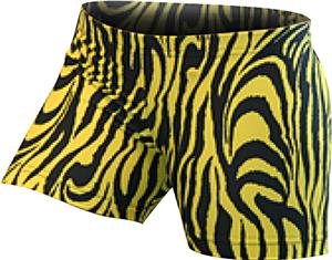 Gem Gear Yellow Compression Zebra Prints Shorts - Soccer Equipment and Gear
