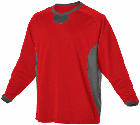 Youth (YL - White/Charcoal or YM - Navy/Charcoal) Long Sleeve Baseball ...