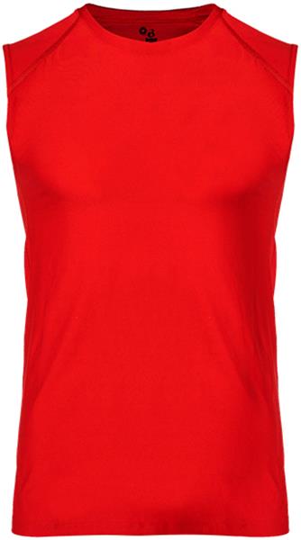 Fitted Sleeveless Tank Shirt Adult (A2XL - Red) - Closeout Sale