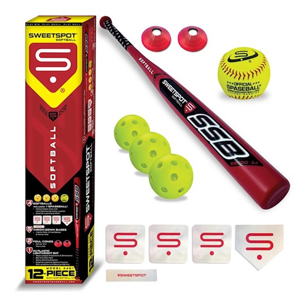 SweetSpot Baseball Family Homerun Softball 12 Piece Kit - Baseball ...