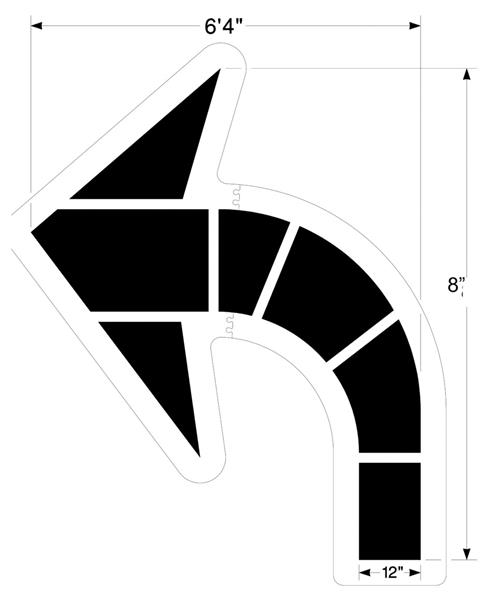 Newstripe Large Federal Curved Arrow Stencil - 1/8" (125 mil ...