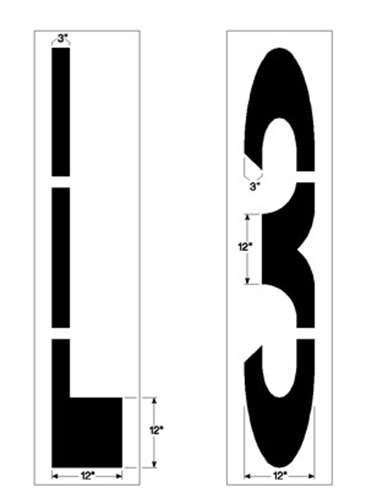 Newstripe 72"Tall Federal Individual Letters and Numbers Stencils ...