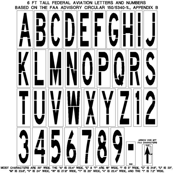 Newstripe FAA & Airport 6 Foot Letters, Numbers, Dash and Arrows ...