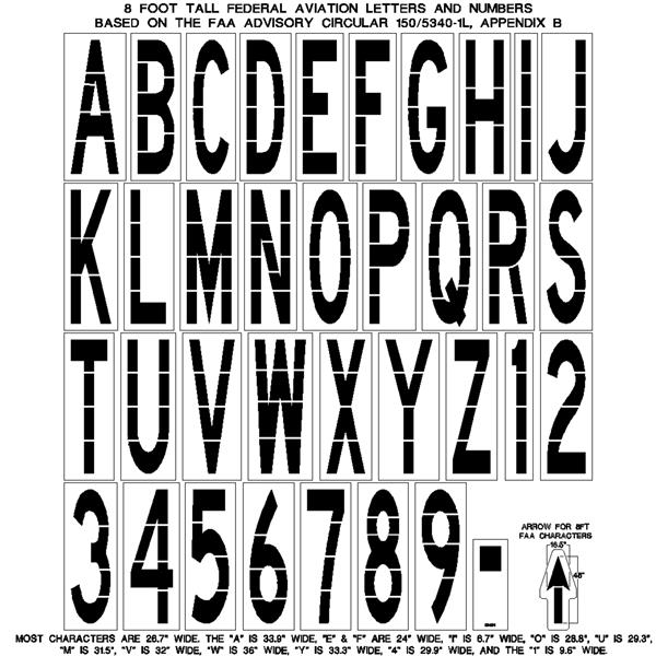Newstripe FAA & Airport 8 Foot Letters, Numbers, Dash and Arrows ...