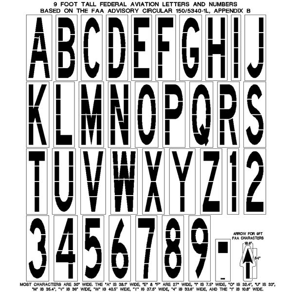 Newstripe FAA & Airport 9 Foot Letters, Numbers, Dash and Arrows ...