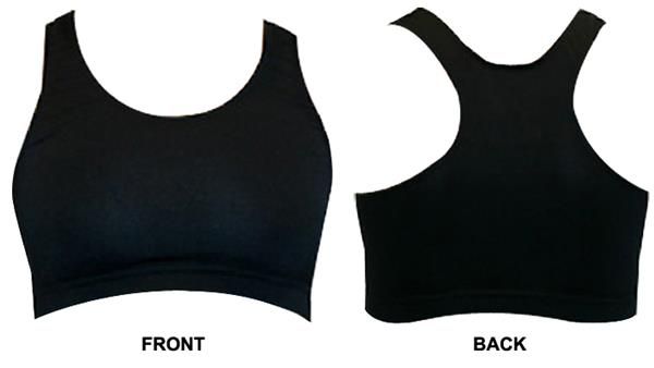 Gem Gear Black Racer Back Sports Bra - Soccer Equipment and Gear