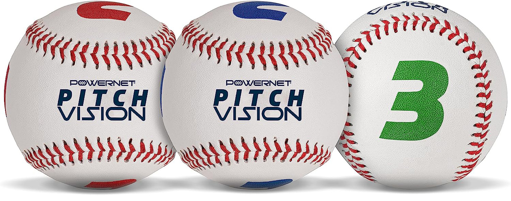 E206285 PowerNet Pitch Multicolored Vision Training Baseballs 3 or 9 ...