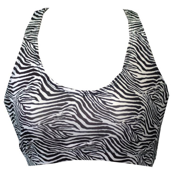 Fit 2 Win Annabelle Zebra Sports Bra - Soccer Equipment and Gear