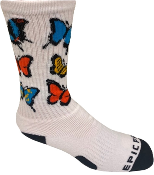 BUTTERFLYS - Cute Novelty Fun Design Crew-Socks (1-Pair) - Volleyball ...