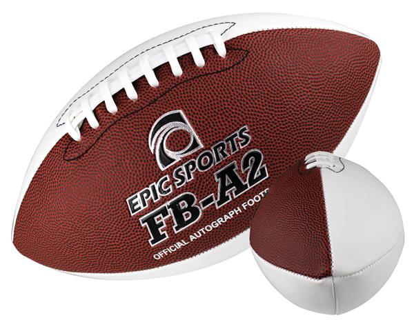 Epic Official Size Autograph Football (1-Brown Panel & 3-White Panels ...