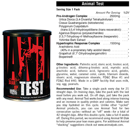 Animal Test Pro-Testosterone Supplementation - Closeout Sale ...