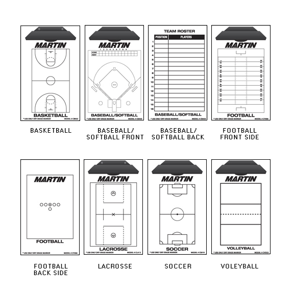 Martin Sports Easy Wipe Plastic Coaching Boards - Football Equipment ...