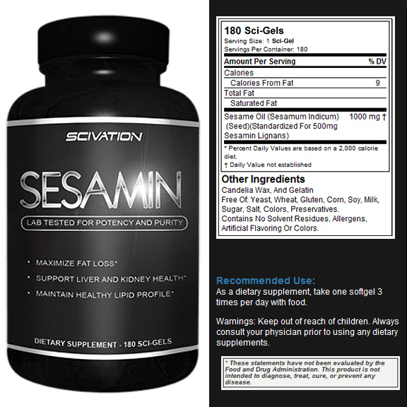 Scivation Sesamin Dietary Supplement - Closeout Sale - Soccer Equipment ...