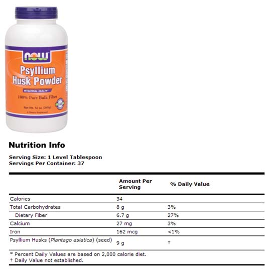 Now Foods Psyllium Husk Powder Vegetarian - 12 oz. - Closeout Sale ...
