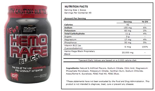 Nutrex Hemo-Rage Black Sucker Punch Pre-Workout - Closeout Sale ...