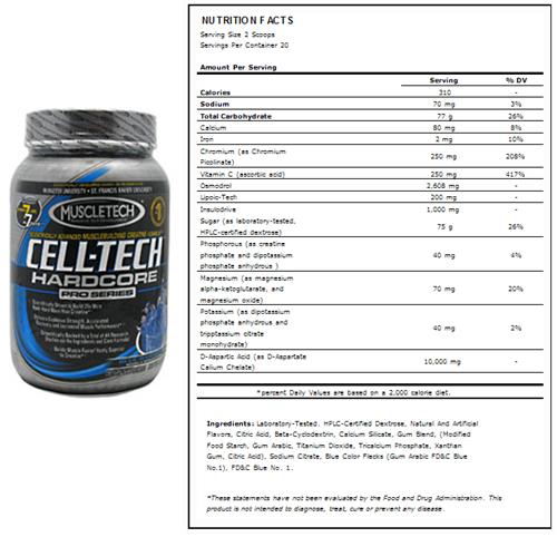 MuscleTech Hardcore Cell-Tech Creatine Blue Rasp - Closeout Sale ...