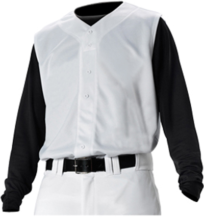 Adult Faux Front White or Grey Sleeveless Baseball Vests CO - Baseball ...