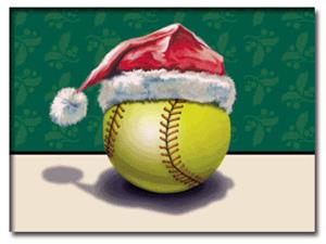 Fastpitch Softball Santa Hat Greeting Cards gifts - Baseball Equipment ...