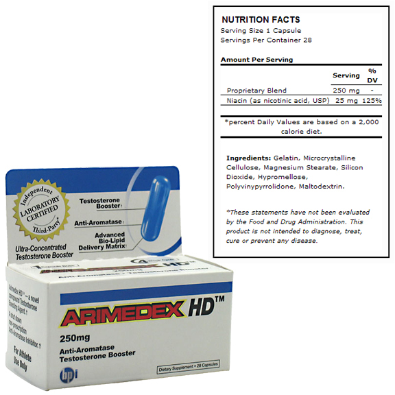 BPI Arimedex HD Testosterone Booster Supplement - Soccer Equipment and Gear