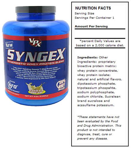 VPX Syngex Vanilla Protein - Soccer Equipment and Gear