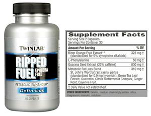 TwinLab Ripped Fuel Ephedra Free Fat Burner - Closeout Sale - Soccer ...