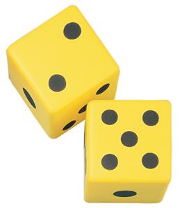 Champion Sports 6" Yellow Coated Foam Dice (Pair) - Playground ...