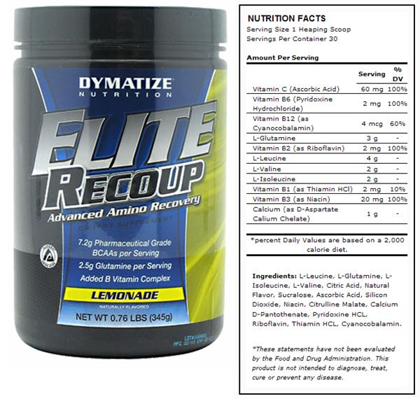 Elite Recoup Lemonade Amino Recovery Supplement - Soccer Equipment and Gear