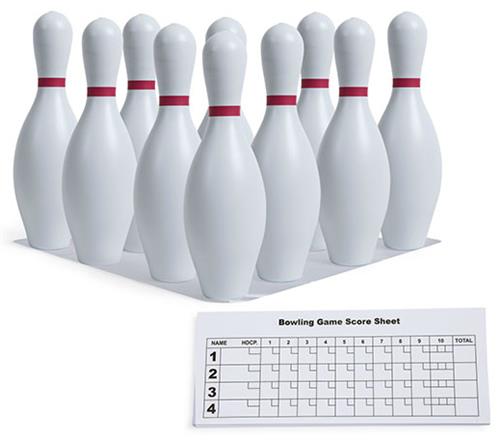 Champion White Plastic Bowling Pin Set & Score Pad - Playground ...