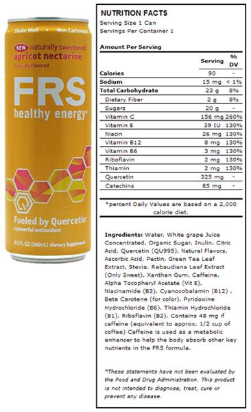 FRS Energy Drink - Apricot Nectarine - Soccer Equipment and Gear