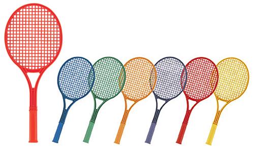 Champion Sports Plastic Tennis Racket-Set 6 Colors - Playground ...
