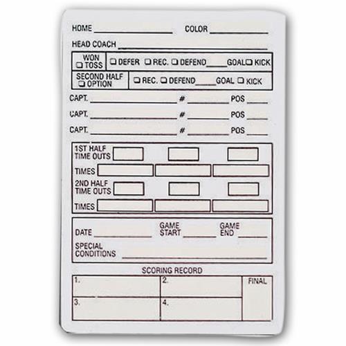Smitty Football Official's Plastic Game Cards - Football Equipment and Gear