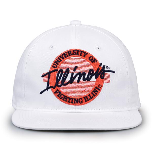 G220 The Game Illinois Fighting Illini White Retro Circle Throwback Cap - Fan Gear