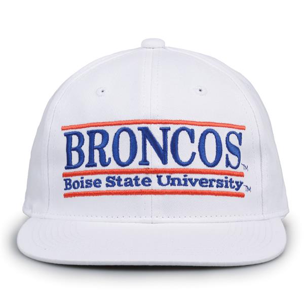 G230 The Game Boise State Broncos White Retro Bar Throwback Cap - Fan Gear
