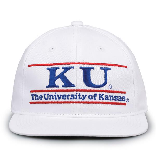G230 The Game Kansas Jayhawks White Retro Bar Throwback Cap - Fan Gear