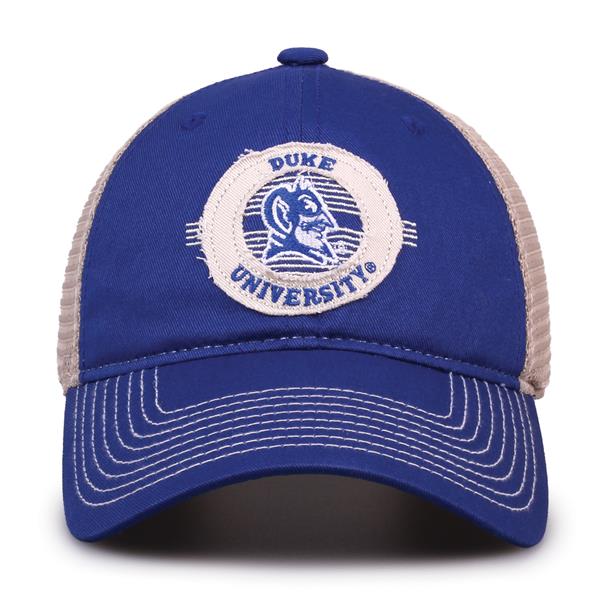 G880 The Game Duke Blue Devils Soft Mesh Trucker With Frayed Patch Cap ...