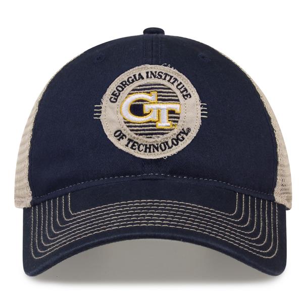 G880 The Game Georgia Tech Yellow Jackets Soft Mesh Trucker With Frayed ...